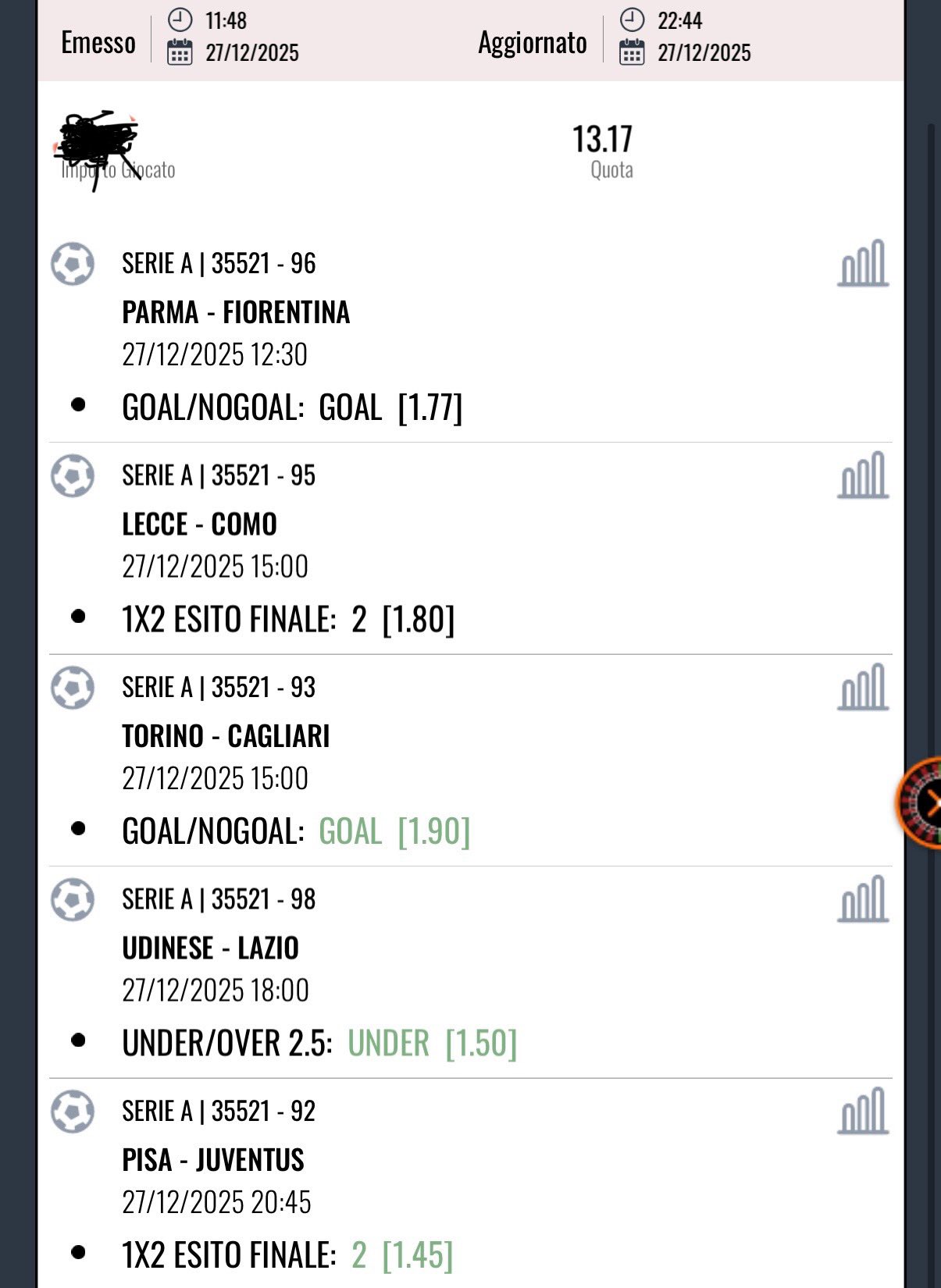 La "bolletta" di Tancredi Palmeri, il giornalista perde per una partita ...