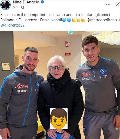 Nino D'Angelo: "Col mio nipotino Leo siamo andati a salutare Politano e ...